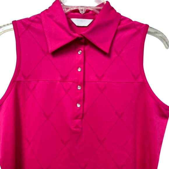 Callaway | Tops | Callaway Sleeveless Golf Polo Shirt Textured Diamond ...